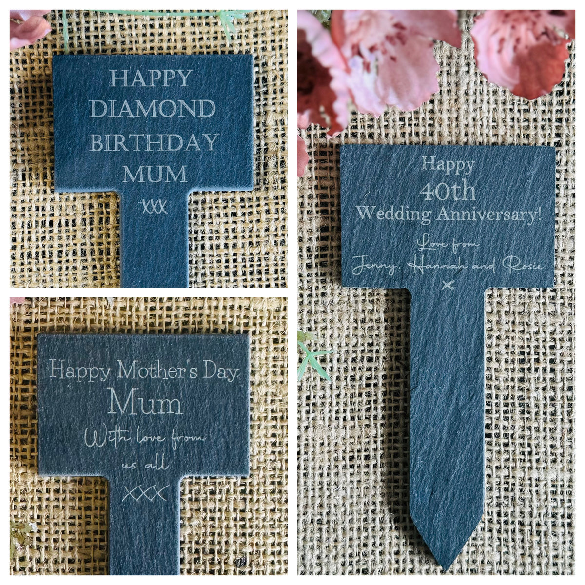 SLATE GIFT TAG for plants and flowers - Personalised Gift Tag - Christ ...